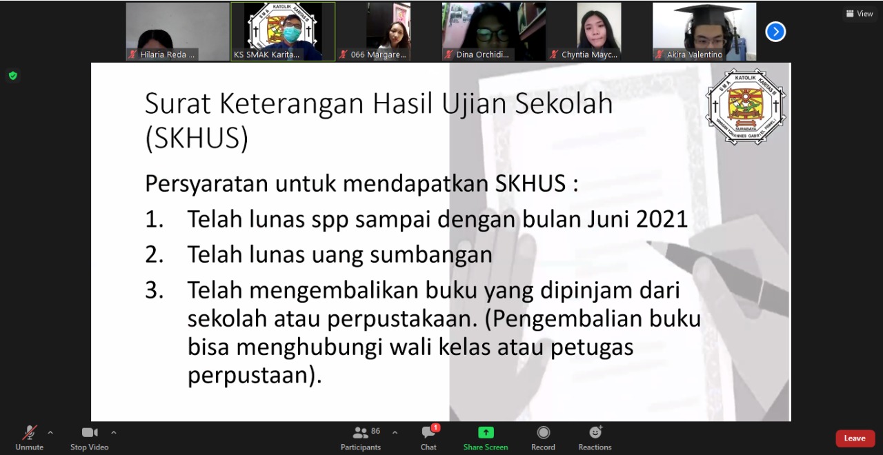 Pengumuman Kelulusan Kelas XII Tahun Pelajaran 2020/2021 - SMAS Katolik Karitas III